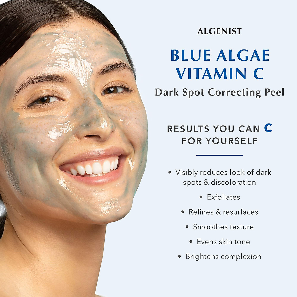 Algenist Collagen Boost, Brighten & Restore Kit - 4-Piece Anti-Aging Skincare Set - Genius Liquid Collagen, Blue Algae Vitamin C Dark Spot Correcting Peel, Calming Relief Cream & Eye Renewal Balm