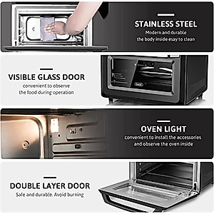 Gevi Air Fryer Toaster Oven Combo, Large Digital LED Screen Convection Oven with Rotisserie and Dehydrator, Extra Large Capacity Countertop Oven with Online Recipes