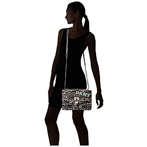 DKNY womens Dkny Elissa Lg Shoulder Bag, Black Graffiti, One Size US