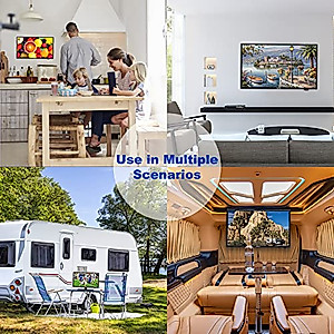 SYLVOX 12V TV 24 inch, 1080P RV TV 12 Volt DC Powered Integrated HDTV(ATSC) Tuner, Built-in DVD Player Speaker FM Radio, with HDMI/USB/AV/VGA Input, Suitable for Motorhome, RV Caravan and Boat