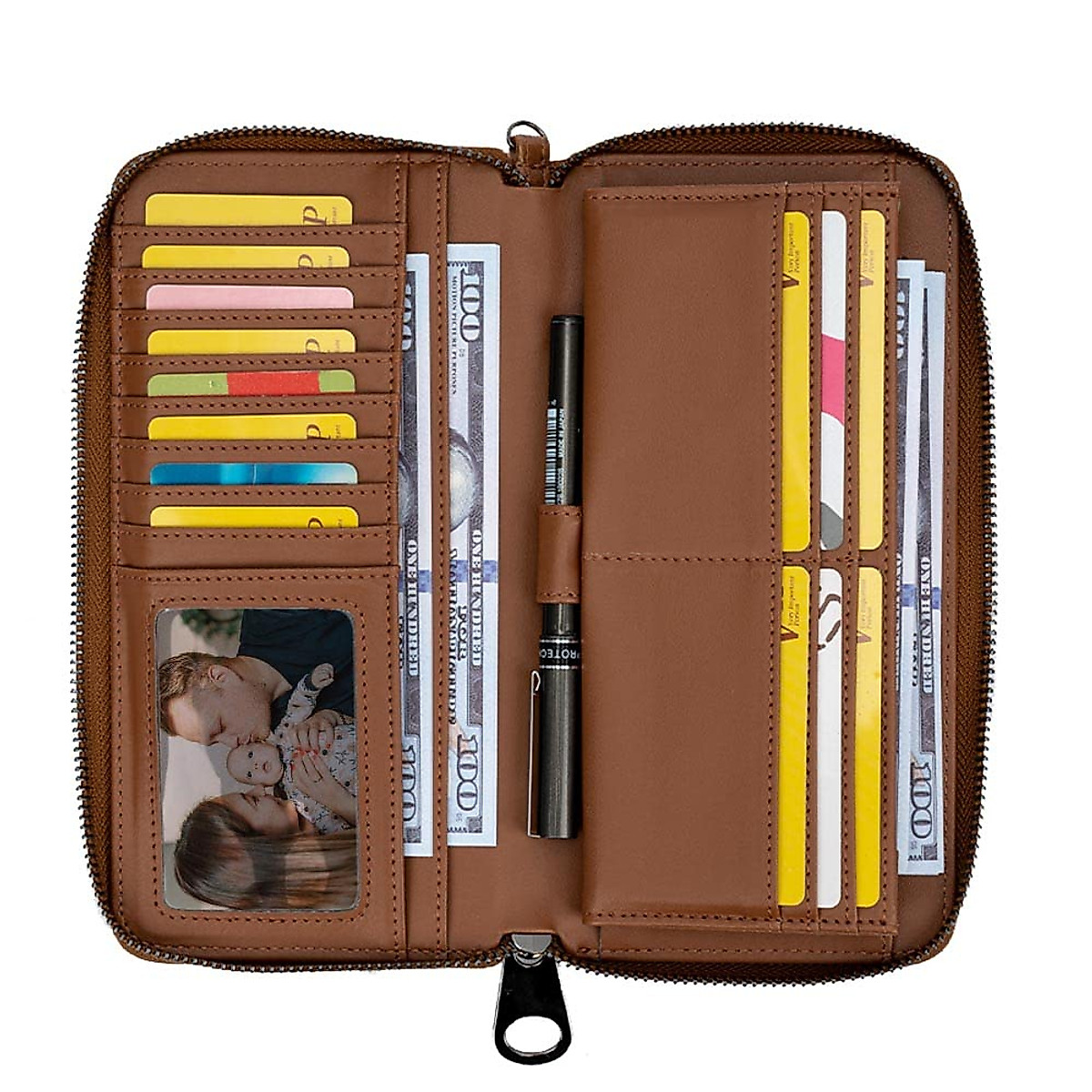 CELELA Western Purse for Women Large Wallets Capacity RFID Card Blocking Christmas Gift Idea Clutch Travel Purse Wristlet Phone Holder Passport with ID Window