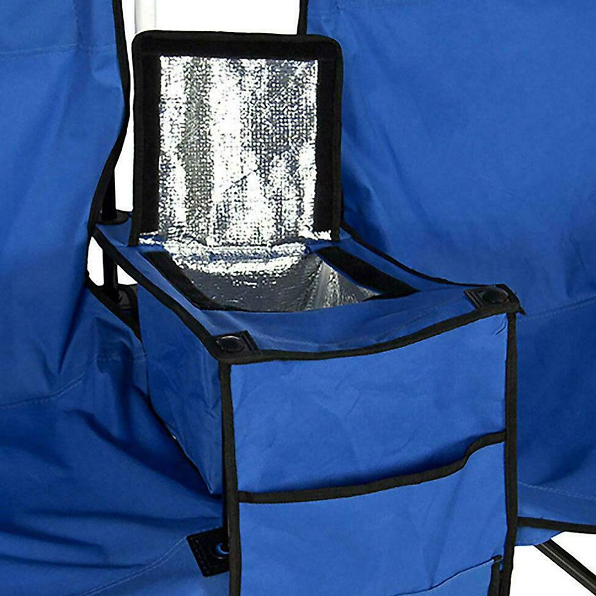 Double Folding Picnic Chairs with Umbrella Mini Table Beverage Holder Carrying Bag Table Cooler Beach Camping Chair for Beach Patio Pool Park Outdoor Portable Camping