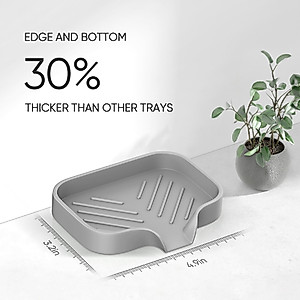 Silicone Soap Dish,4 Pcs Thickened Great High-Purity Silicone Soap Holder,Self Draining Soap Dish Soap Tray Bathroom Soap Dish Bar Soap Holder for Shower-Gray,White