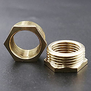 2 PACK G1/2 Female to GHT 3/4 Male Hose Adapter Brass Threaded Pipe Fitting Hose Connector Hose Coupler Water Hose Adapter Garden Hose Swivel