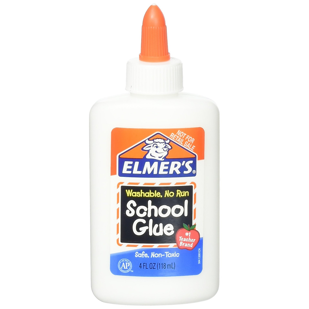 Elmer's Washable No Run School Glue, 4 Ounces, White and Dries Clear