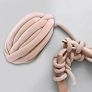 Chunky Cotton Yarn, Thick Wool Yarns for Knitting, Machine Washable Chunky Cotton Yarn for Handmade DIY Throw Blanket Pet Bed, Crystal Velvet Braid Cotton Thread for DIY Handmade Blanket Pillow