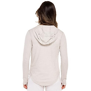 Coolibar UPF 50+ Women's LumaLeo Zip-Up Hoodie - Sun Protective (XX-Small- Light Grey Heather)