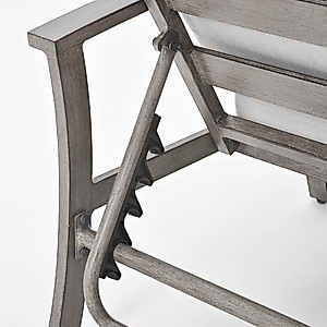 HAPPATIO Aluminum Patio Chaise Lounge Set 3 Pieces, Aluminum Patio Lounge Chair with Side Table, Pool Lounge Chair with Cushions, Outdoor Chaise Lounge Chair for Patio Deck Poolside (Gray)