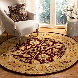 SAFAVIEH Classic Collection Accent Rug - 2' x 3', Black & Burgundy, Handmade Traditional Oriental Wool, Ideal for High Traffic Areas in Entryway, Living Room, Bedroom (CL244C)
