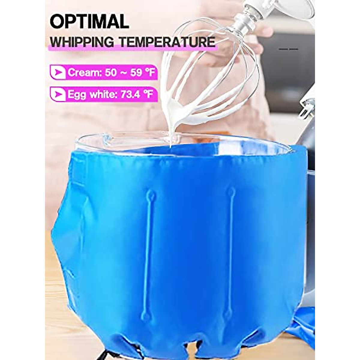 Resuable Ice Bag Ice Pack Used For Kitchen Stand Mixer Electric Stand Mixer Baking Mixer Between 4 And 7 Qt To Cool Down Food, Loose And Tight Can Be Adjusted According To The Size Of Mixer