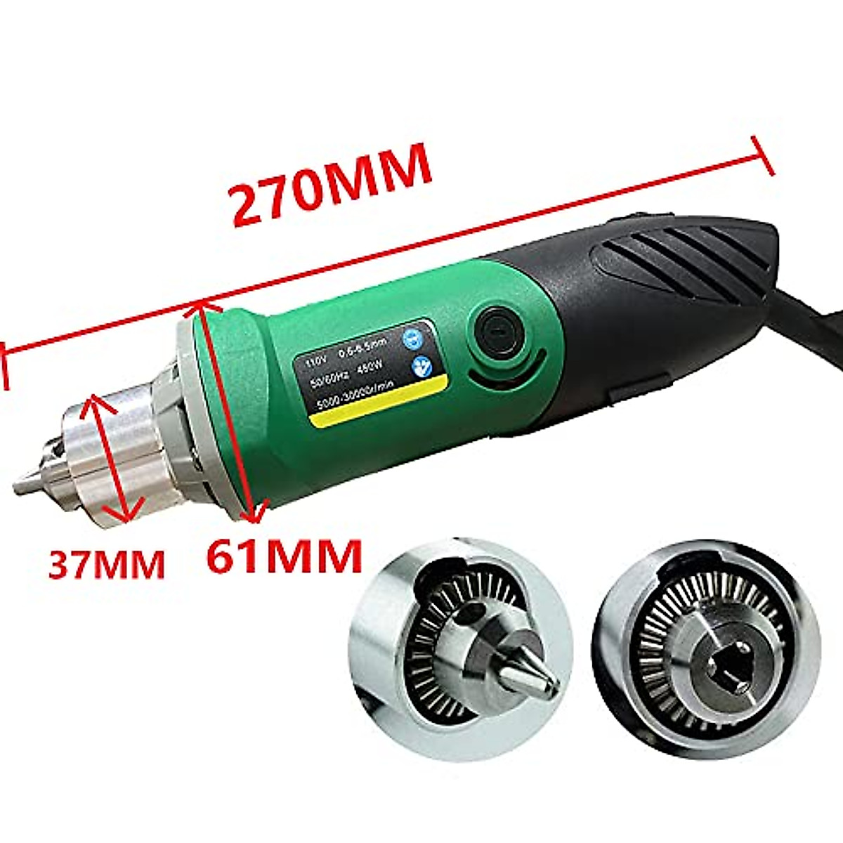 VOTOER 480W Rotary Tool Power Electric Die Multi-function Grinder Carver Set, 6 Step Variable Speed Adjustment, 30000RPM