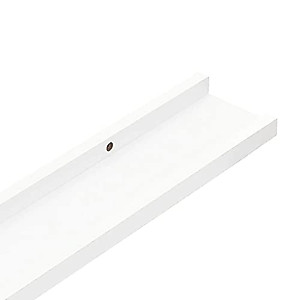 vidaXL 2X Picture Frame Ledge Shelves Edge Frame Shelf Floating Wall Shelf Hanging CD Rack Board Bedroom Living Room Office Black 23.6" MDF