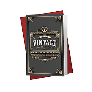 70th Birthday Card for Him Her - 70th Anniversary Card - 70 Years Old Birthday Card for Brother Sister Friend - Happy 70th Birthday Card for Men Women - Karto - Vintage