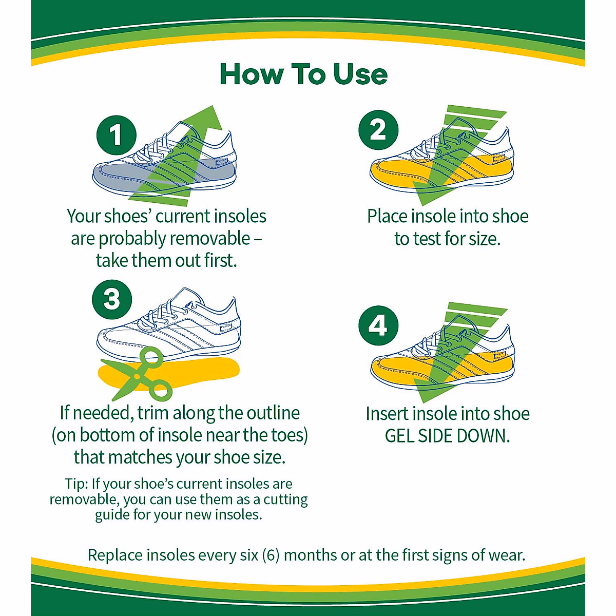 Dr. Scholl’s Sport Insoles (Pack of 2) // Superior Shock Absorption and Arch Support to Reduce Muscle Fatigue and Stress on Lower Body Joints (for Men's 8-14)