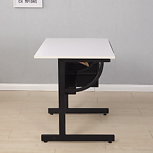 LAEKER Adjustable Drafting Drawing Table with Stool and 3 Drawers-White