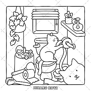 Cat Moments: Meow Life Coloring Book for Adults and Teens