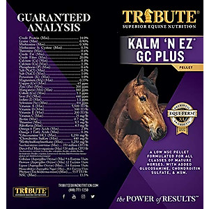 Kalmbach Feeds Tribute Kalm 'N Ez Gc Plus Pellets for Horse, 50 lb