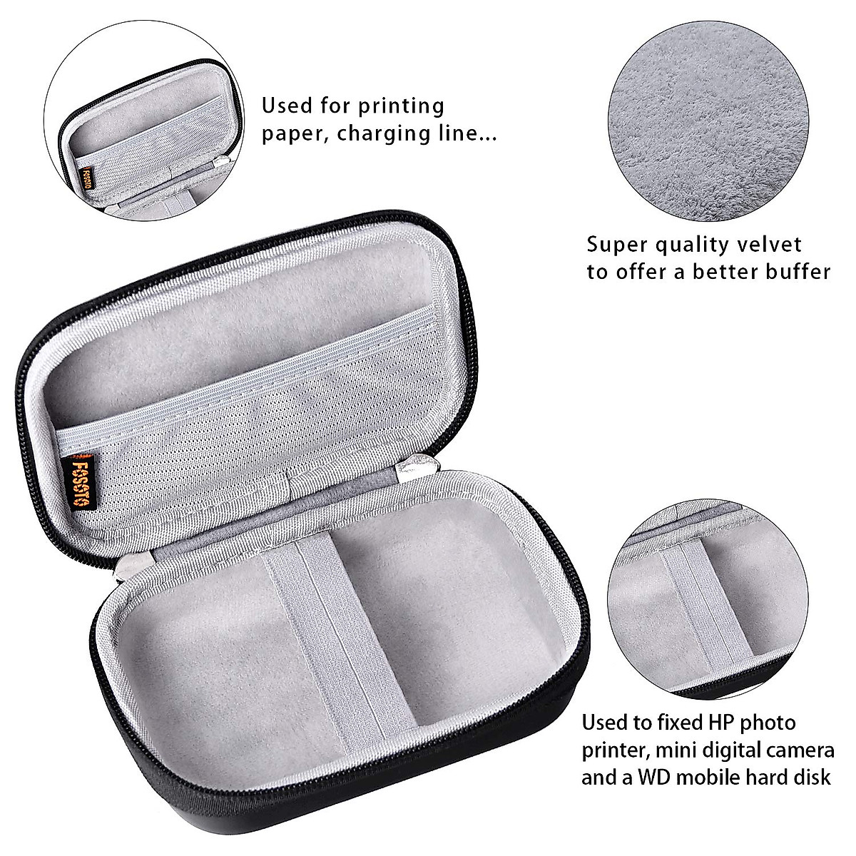 Hard Shell Shockproof Digital Camera Case Compatible for Canon Powershot SX720 SX730 SX620 HS G9X Panasonic Lumix DMC ZS50 ZS70 ZS60 TZ80 Nikon Coolpix A900 W100 Sony DSC-W830 W800 W810 WX500 HX90