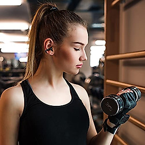 SQRMINI Open Ear Headphones, Sports Open Ear Wireless Earbuds, Bluetooth Clip On Ear Comfort Earbuds for Cycling Driving, Walking, Ring Earbuds with 30Hours Playtime