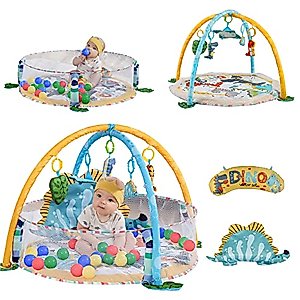 LOL-FUN Baby Play Mat Infant Activity Gym, Baby Floor Mat Activity Gym Playmat, Infant Toys for 0 3 6 12 Months Foldable Mat