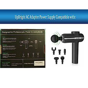 UpBright 13.5V AC/DC Adapter Compatible with Flyby F2Pro F2 Pro Deep Muscle Massage Gun Handheld Cordless Percussion Massager 12V 2000mAh Li-ion Battery Charger 13.5VDC 0.5A Power Supply (Not 24V.)
