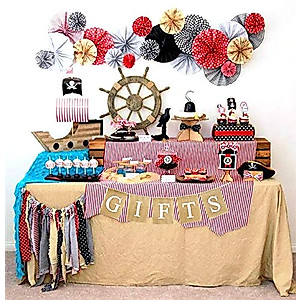 Honbay Gifts Sign Gifts Bunting Banner Vintage Burlap Banner for Wedding Party, Bridal Shower, Baby Shower, Bachelorette Party, Birthday Party,etc (White)