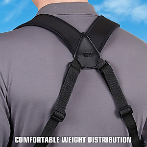 USA GEAR DSLR Camera Strap Chest Harness with Quick Release Buckles, Black Neoprene Pattern and Accessory Pockets - Compatible with Canon, Nikon, Sony and More Point and Shoot and Mirrorless Cameras