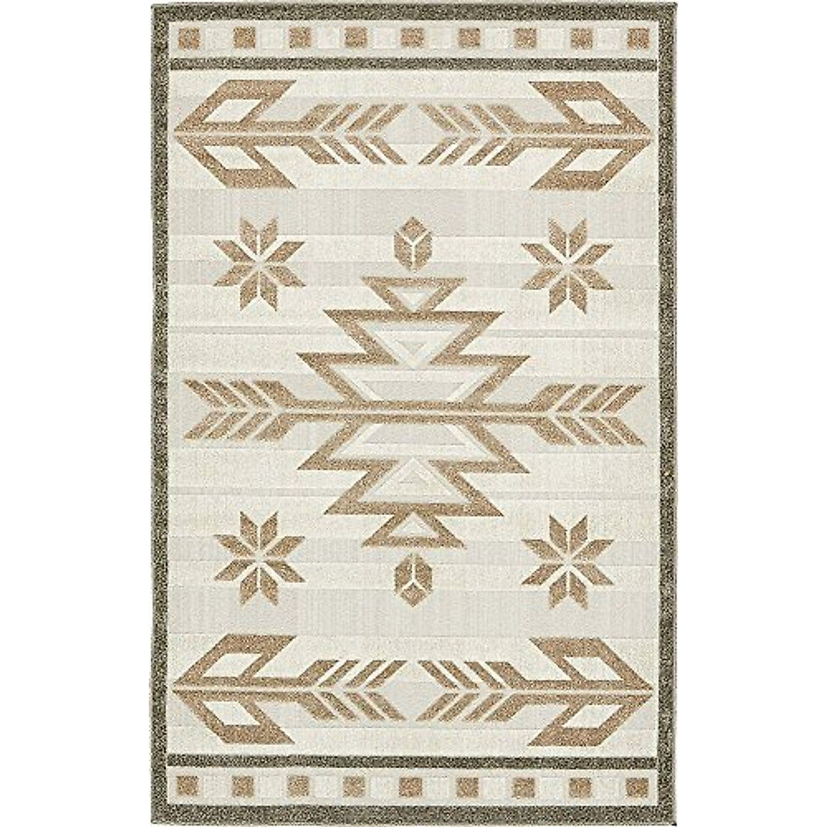 Unique Loom Outdoor Modern Collection Area Rug - Albuquerque (5' x 8' Rectangle, Beige/ Brown)