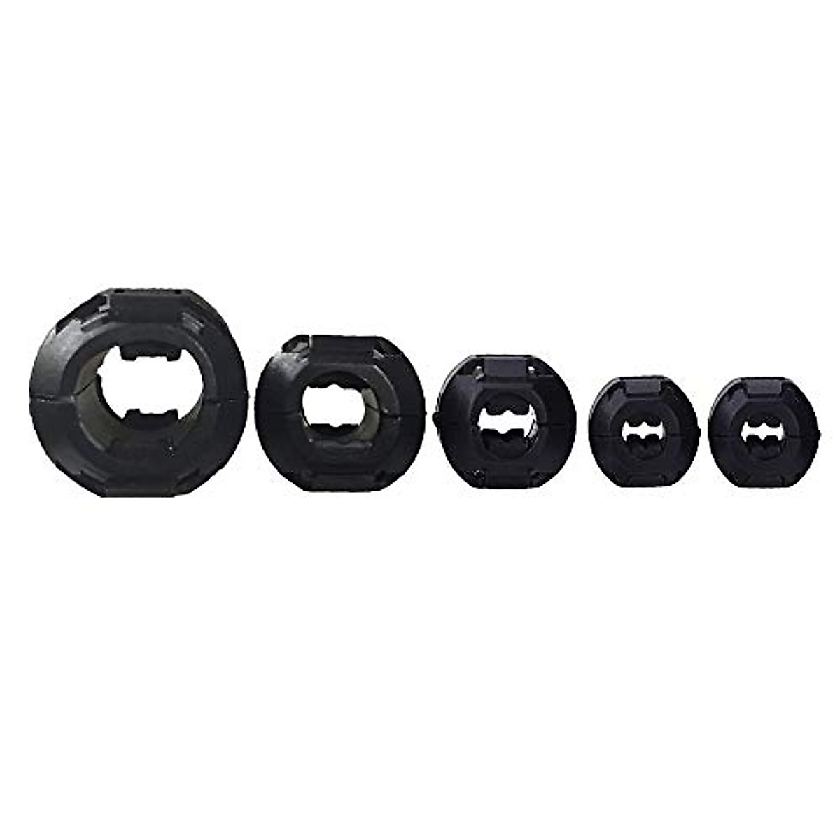 (Pack of 20pcs) Clip-on Ferrite Ring Core RFI EMI Noise Suppressor Cable Clip for 3mm/ 5mm/ 7mm/ 9mm/ 13mm Diameter Cable, Black