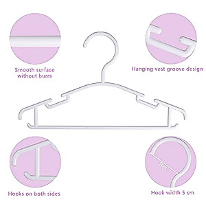 GoodtoU Kids Hangers Child Hangers 60 Pack Baby Hangers for Nursery Infant Children Clothes Hangers Plastic White