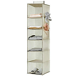 YOUDENOVA 6-Shelf Hanging Closet Organizer & Two 3-Shelf Separable Closet Hanging Shelves