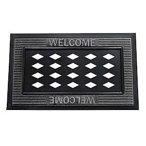 Evergreen Flag Beautiful Cutout Welcome Durable Sassafras Welcome Mat Tray - 32 x 20 Inches Fade and Weather Resistant Outdoor Doormat Tray for Homes, Yards and Gardens