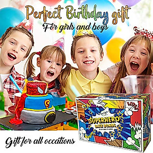 Bath Bombs for Kids with Toys Inside - Organic Bubble Bath Fizzies with Superhero Toy Surprises - Gentle and Kids Friendly Organic Bubble Bath Fizzy, Birthday, Easter Basket Gift for Girls and Boys