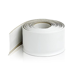 Proflex White Vinyl Wall Trim 4 inch X 20 ft - Flexible Peel and Stick Wall Base - Easy Install Vinyl Floor Base with Toe Kick