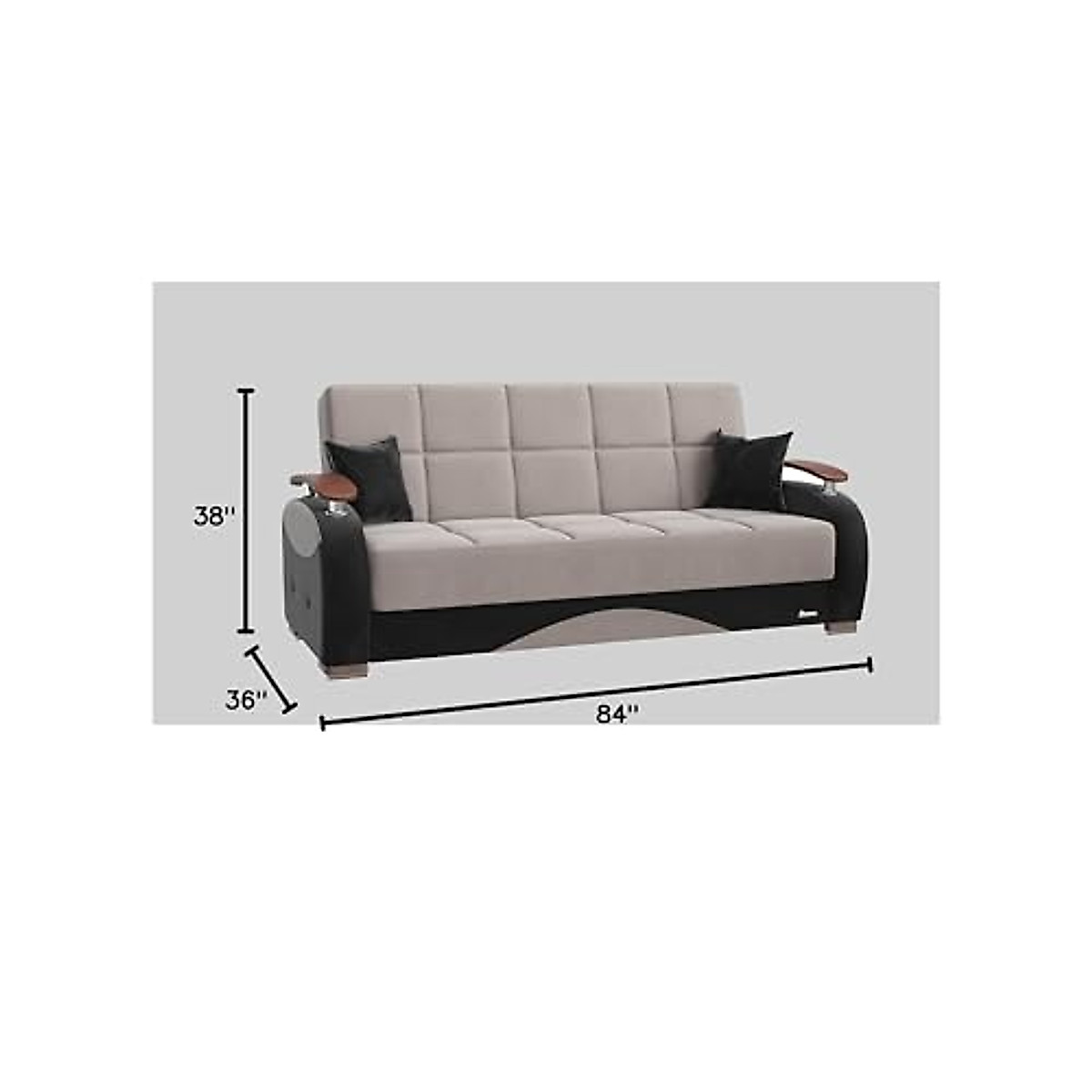 Ottomanson Yafah Collection, Sofabed, Grey