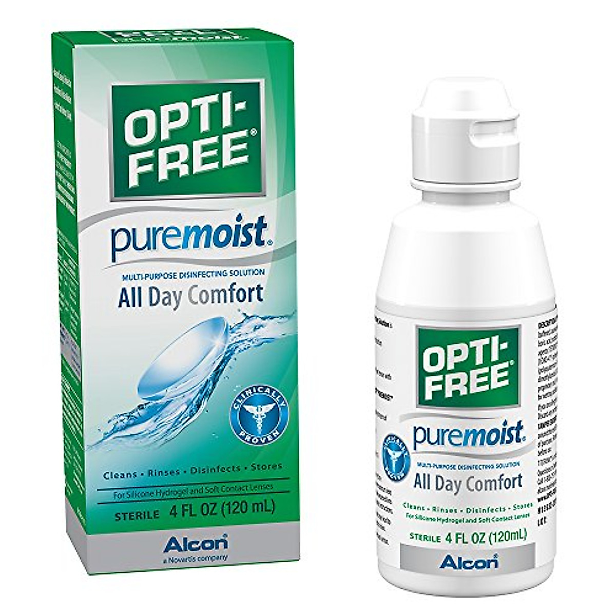 ALCON Opti-free Puremoist Multi-Purpose Disinfecting Solution, White, 4 Fl Oz