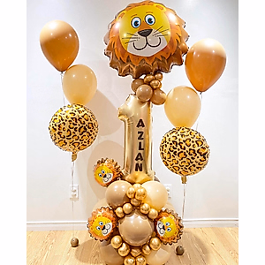 10 Pack 18 Inch Animal Leopard Pattern Foil Balloons Helium Animals Balloons Wildlife Print Balloons for Animal Birthday Cheetah Jungle Safari Theme Backdrop Kids Party Decorations Supplies