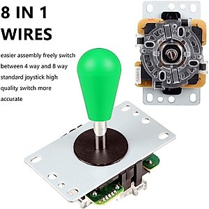 EG STARTS 2 Player Arcade Game DIY Kits Part 2 Ellipse Oval Bat Joystick Handles + 20 LED lit Arcade Buttons Green & Blue Kits