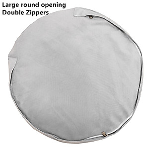 Asuprui Pouf Ottoman Unstuffed Pouf Ottoman Foot Rest No Filler Soft Fur Foot Stool 20x20x12 Inches Fuzzy Chair Floor Pouf Chair Foot Rest with Storage for Living Room Bedroom Snow Coffee Pouf Cover