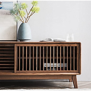 Slabstudiohongkong Japanese Style Black Walnut tv Unit, credenza Modern, Handmade Sideboard TV Cabinet, Black Walnut Wood