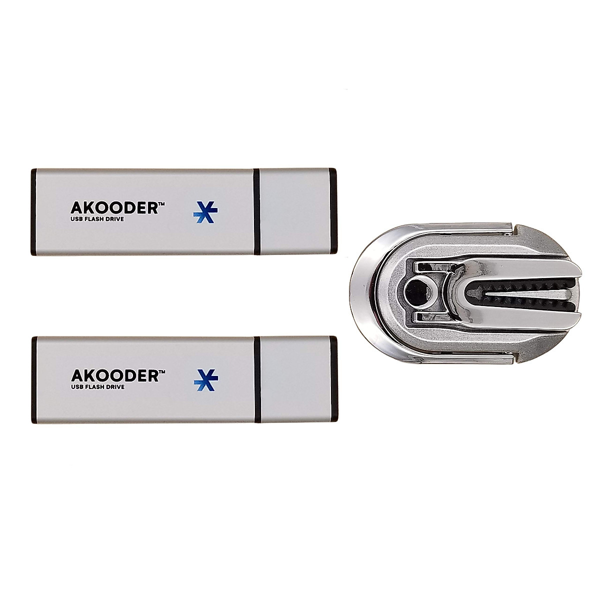 64GB USB 2.0 Flash Drive (Two Pack 64GB x 2 = 128GB + Finger Ring Kickstand) Memory Stick Thumb Drive Zip Drive Jump Drive