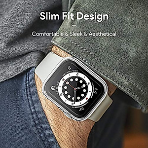 2 Pack HATOSHI for Apple Watch Case 40mm Series SE, 6, 5, 4 with Built-in Tempered Glass Screen Protector, Ultra-Thin All Around Protective Glass Screen Cover for iWatch 40mm, Clear