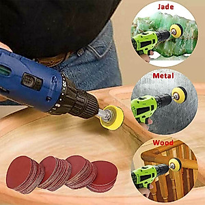 300 Pcs 2 Inch Sanding Discs Pads, Hook and Loop Pads Kit for Drill Grinder Rotary Tools with 1/4" Shank Backing Pad and 2pcs Foam Buffering Pad 80 120 180 240 400 600 800 1000 2000 3000 Grits