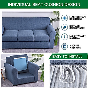 CRFATOP 2 Piece Chair Covers Stretch Sofa Covers Couch Slipcovers Washable Armchair Sofa Couch Slipcover Furniture Protector with Elastic Bottom for Living Room, S, A13