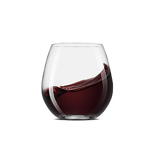 JoyJolt Spirits Stemless Wine Glasses for Red or White Wine (Set of 4)-15-Ounces