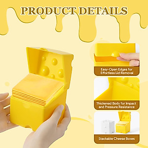 HooYiYuuX 2Pcs Sliced Cheese Slice Holder Container for Refrigerator, Cow Cheese Storage Container for Fridge with Flip Lid, Butter Block Cheese Keeper Saver Box,Kitchen Gadget for Saving Cheese