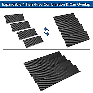 SZWQILIN Spice Drawer Organizer,Spice Rack Drawer for Kitchen , 4 Tier Acrylic Drawer Spice Organizer for Jars and Packets ,Expandable From 11" to 22" 8 Pack (black)