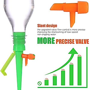 Hengwei Plant Waterer Spikes(18CS), Self Self Plant Watering Device, with Slow Release Control Valve Switch, Automatic Vacation Drip Watering Bulbs Globes Stakes System for Indoor & Outdoor Plants
