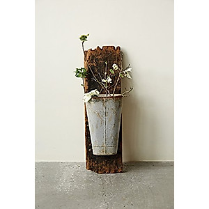 Creative Co-Op Metal Wall Bucket with Distressed Zinc Finish