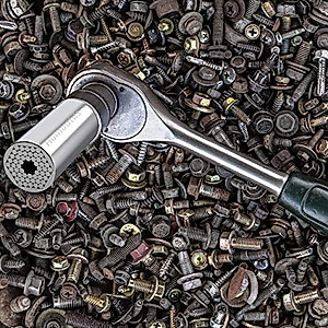DIY Universal Socket Wrench Tools Set Adapter Handy Grip 7-19mm Stocking Stuffers Christmas Gifts for Men Rounded bolt/Screw Remover Multi-Function Mini Super Socket Holder Gadget Automotive Tool